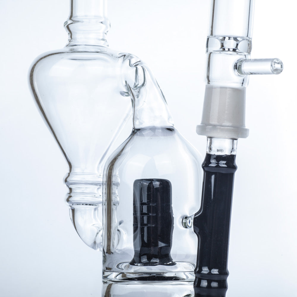 9" Dual Chamber Vortex Glass Bong - Puffing Bird NZ